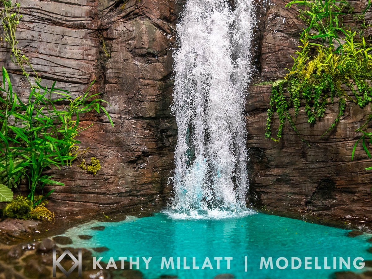 Model a Realistic Jungle Waterfall using UV Resin and Snow - Kathy ...