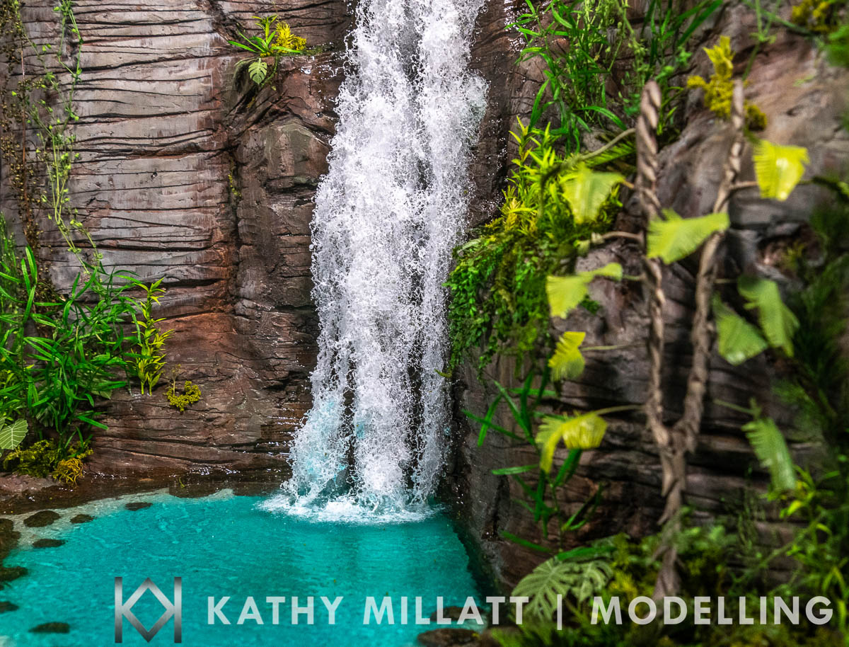 Model a Realistic Jungle Waterfall using UV Resin and Snow - Kathy ...